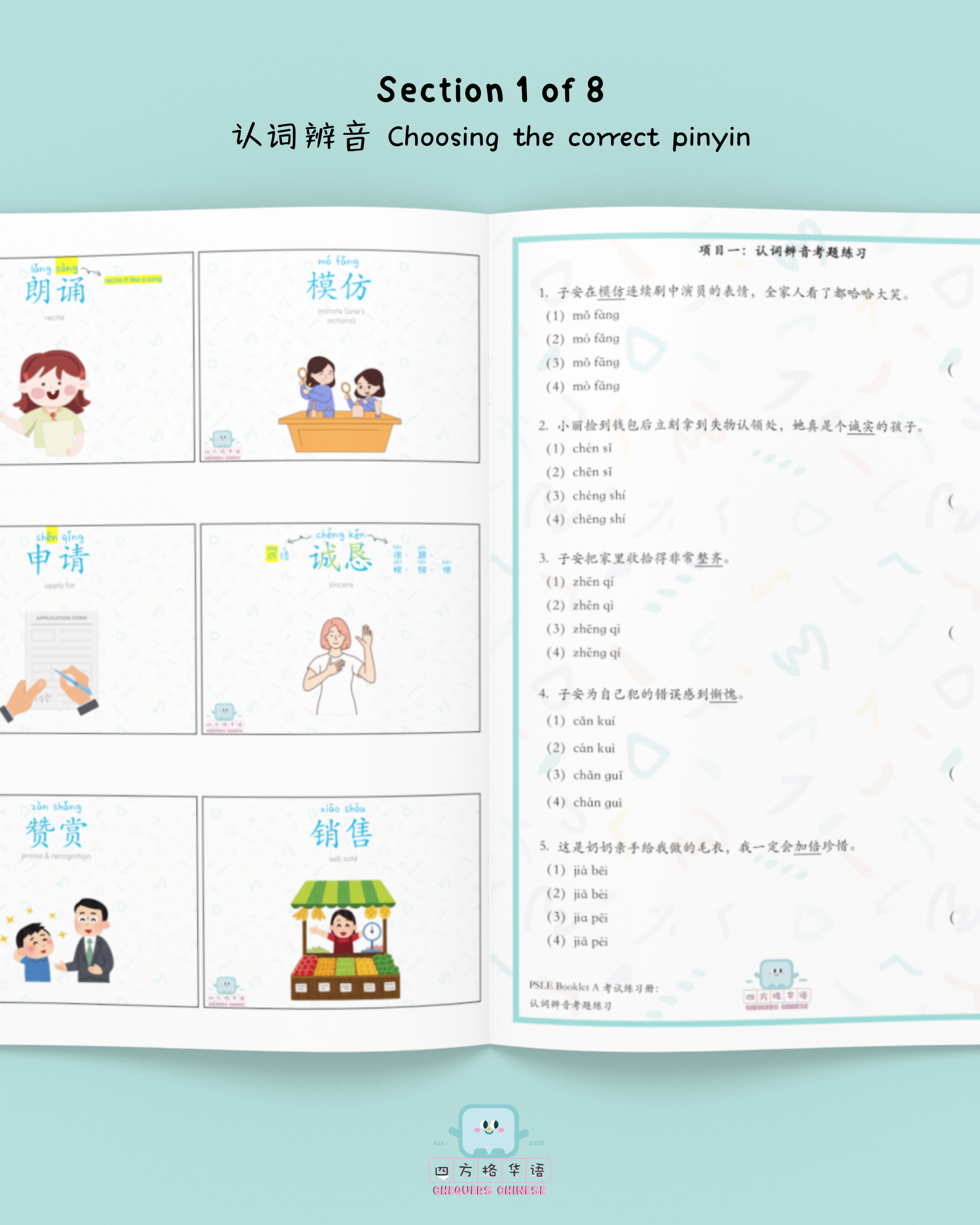 PSLE Chinese Booklet A Mastery Workbook (with conjunction cards) ONLY ...