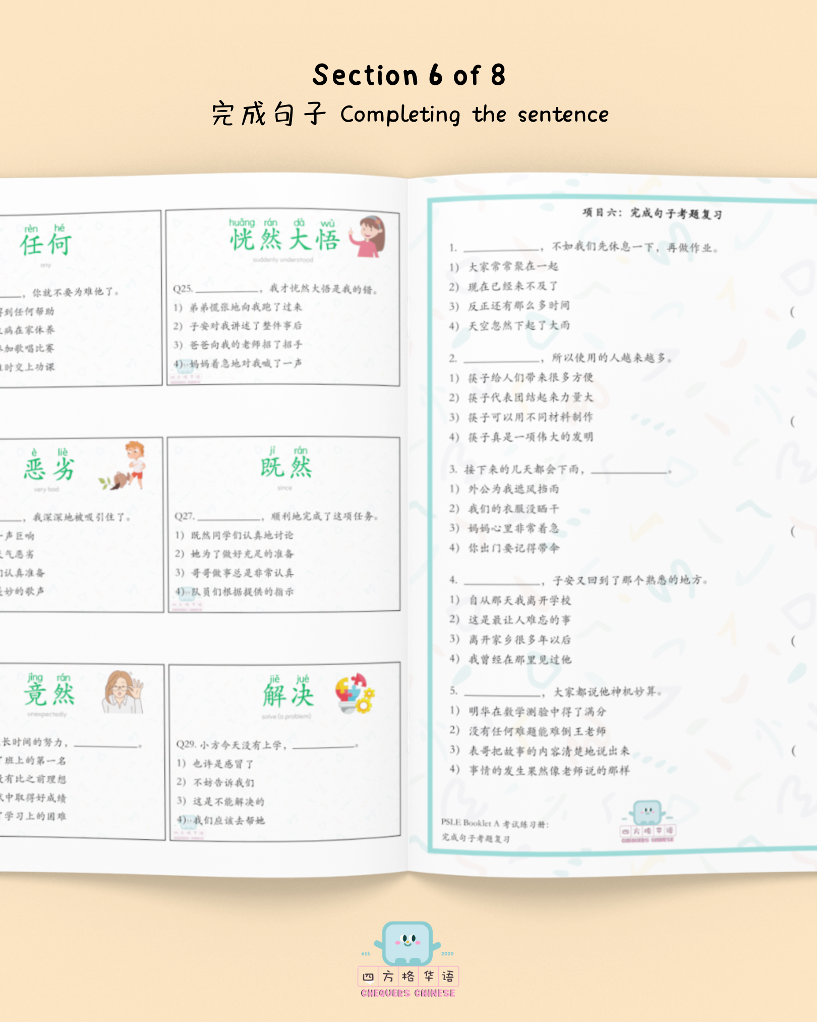 PSLE Chinese Booklet A Mastery Workbook (with conjunction cards) ONLY ...